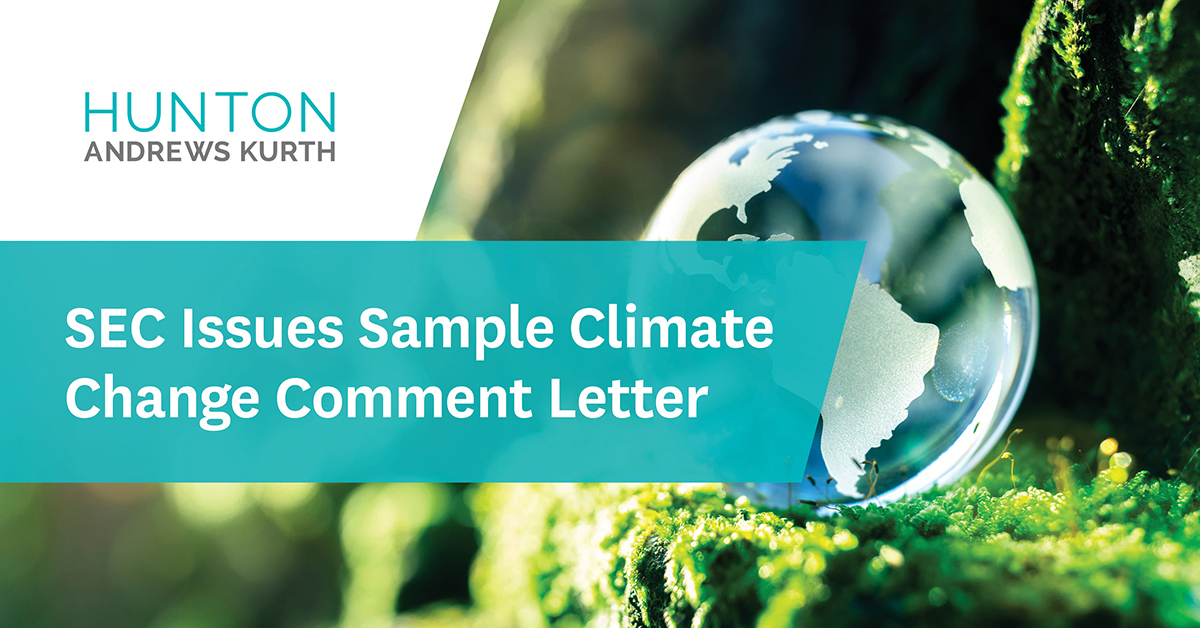 SEC Issues Sample Climate Change Comment Letter