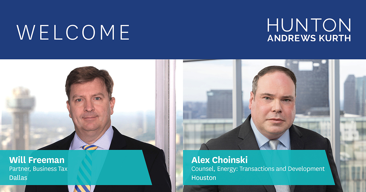 Hunton Andrews Kurth Strengthens Texas Energy Presence with Additions ...
