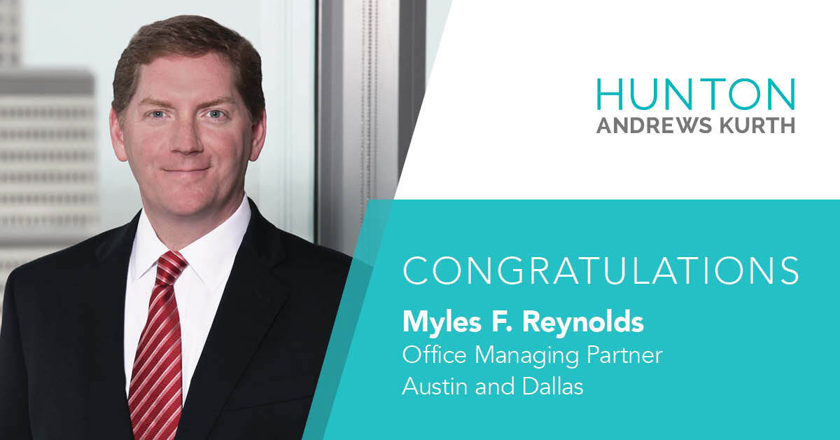 Hunton Andrews Kurth Names Myles F. Reynolds Office Managing Partner ...