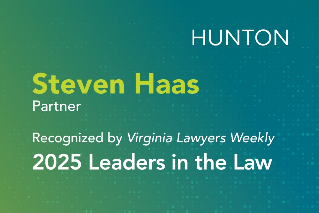 Virginia Lawyers Weekly Names Steven Haas a 2025 Leader in the Law